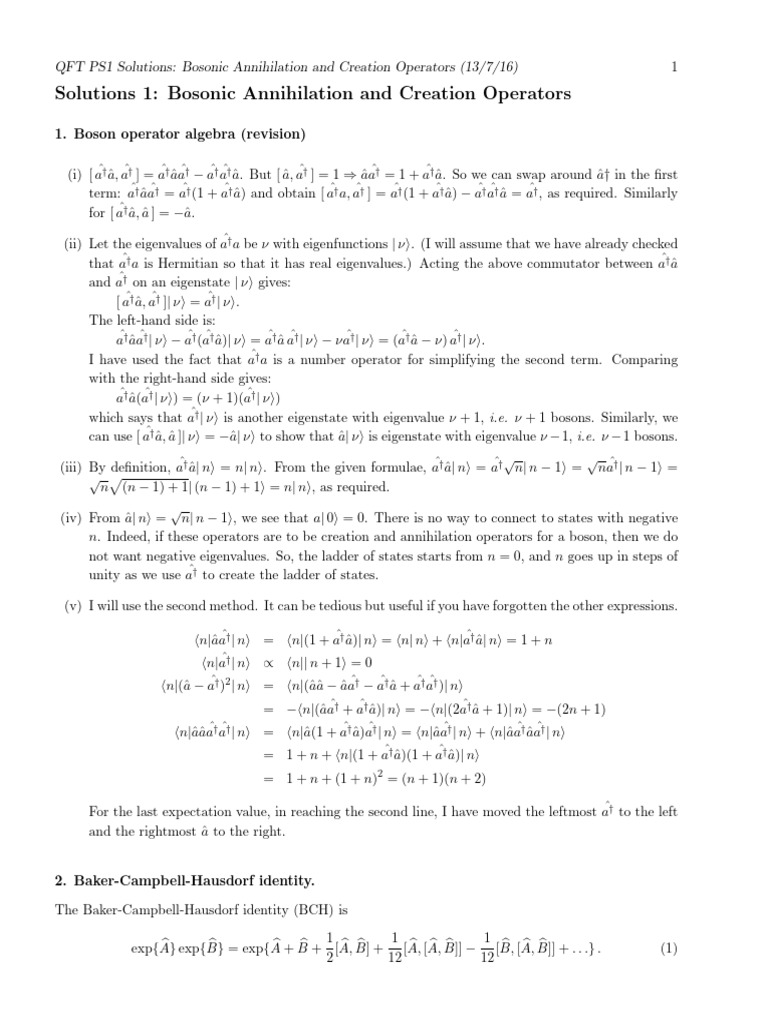QFT Problem Sheet 1 Answers | PDF | Photon | Elementary Particle