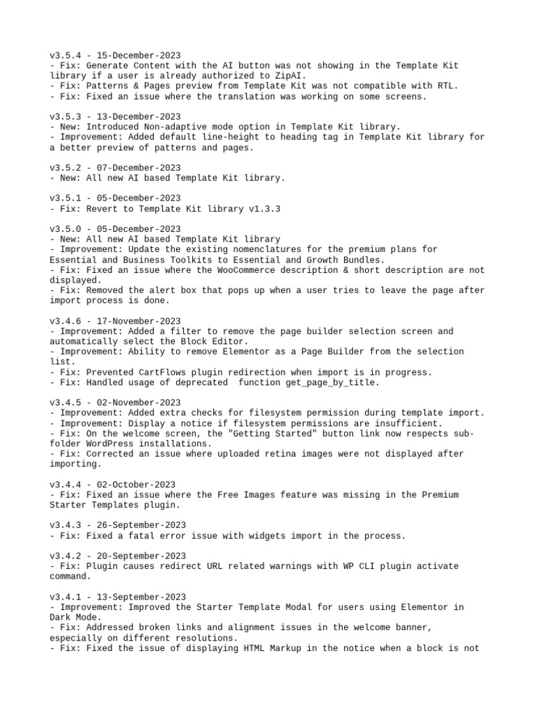 Changelog | PDF | Word Press | Php