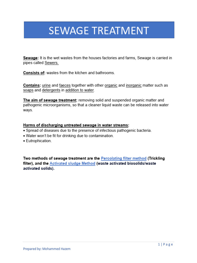 Sewage Treatment | Download Free PDF | Sewage Treatment | Sewage