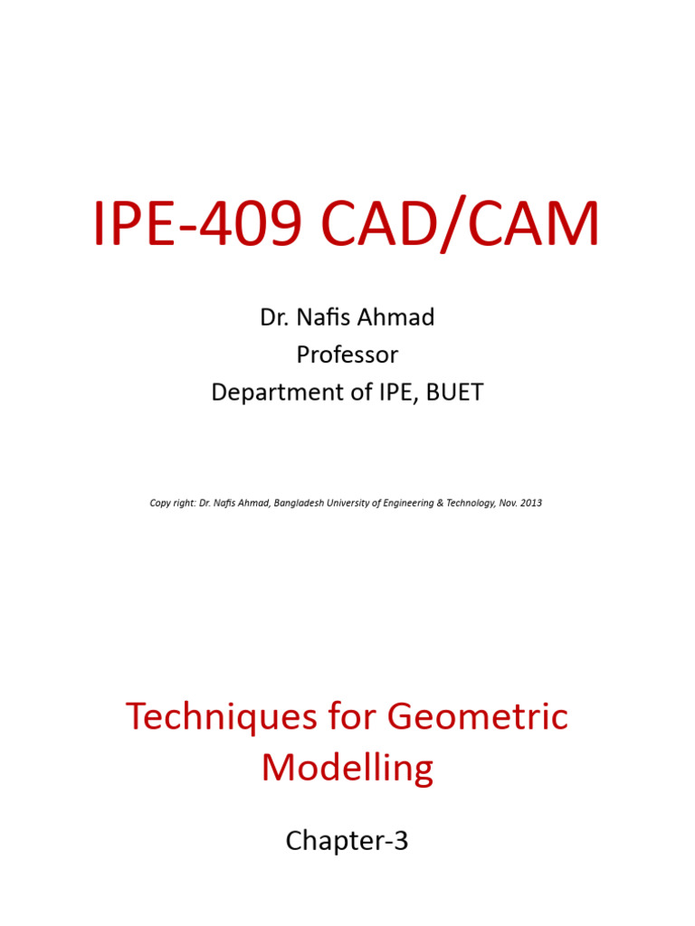 IPE-409 CADCAM Geometric Modelling May 2018 | PDF | Curve | Spline (Mathematics)