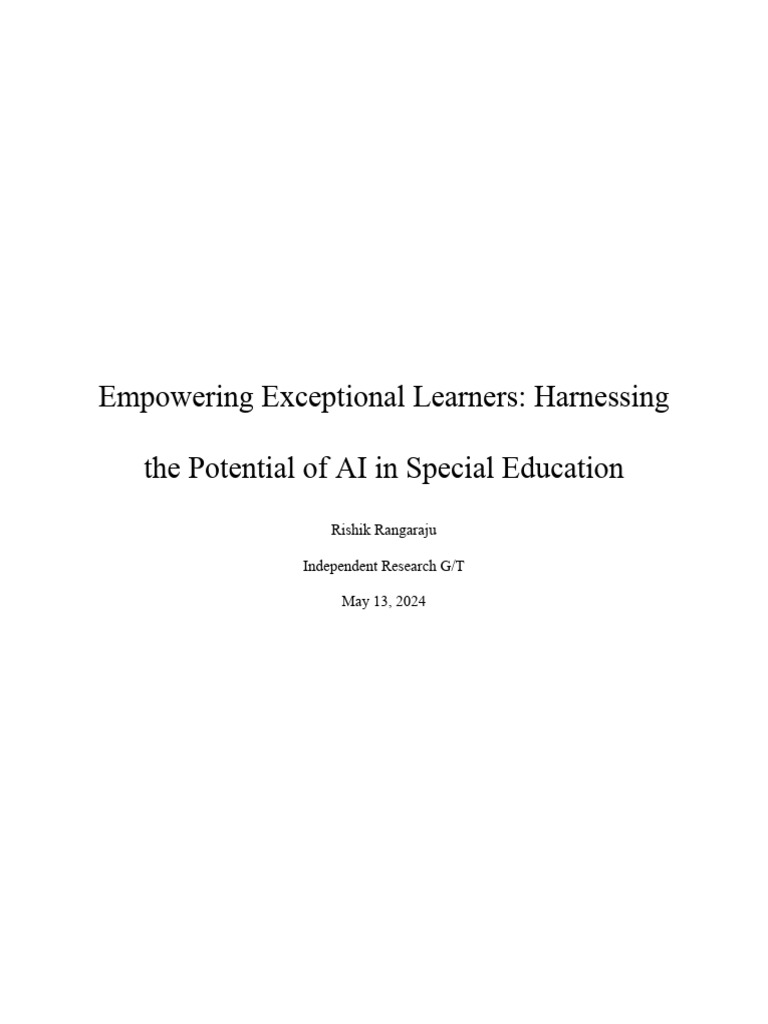 Rishik Rangaraju Final Draft of Synthesis Paper Ir LL | PDF | Artificial Intelligence ...