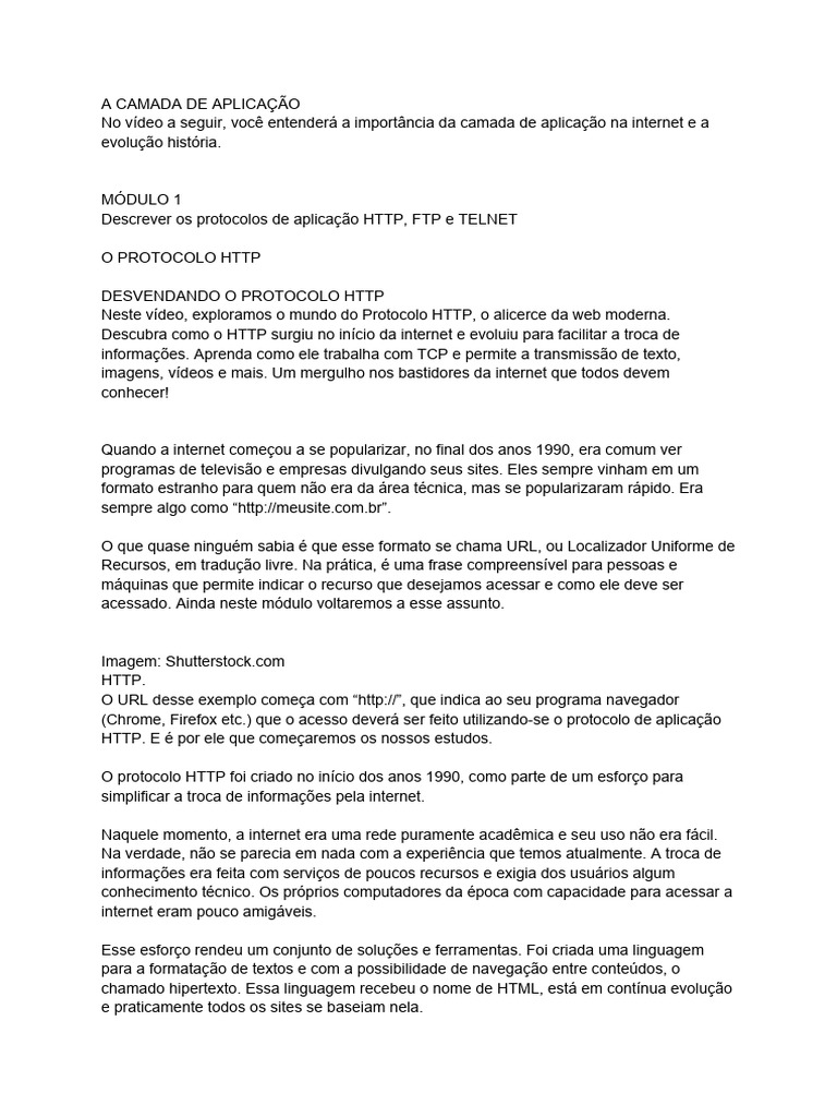 Protocolo de Redes de Computadores | PDF | Redes | Internet e Web