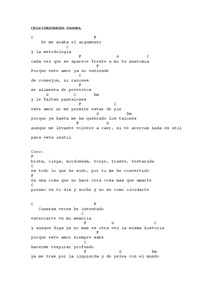 Shakira Ciega Sordomuda