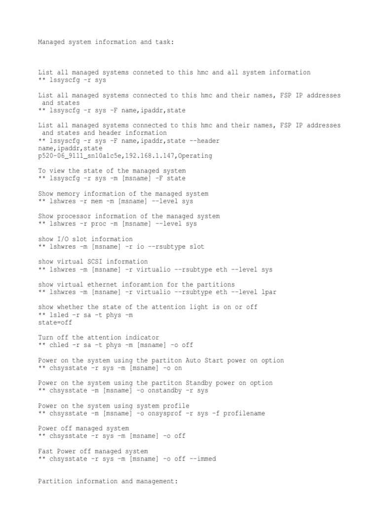 Hmc Commands Pdf Server Computing Computer Architecture