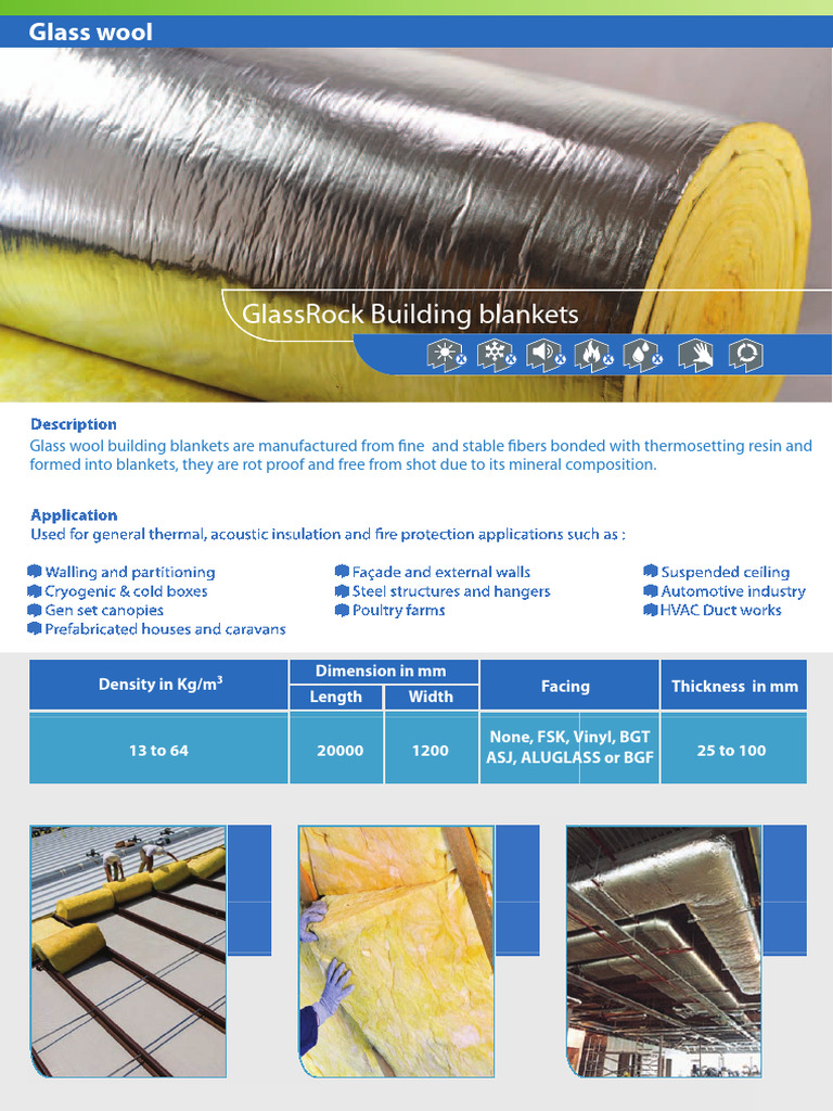 GlassRock Building Blankets Overview | PDF | Chlorofluorocarbon | Glasses