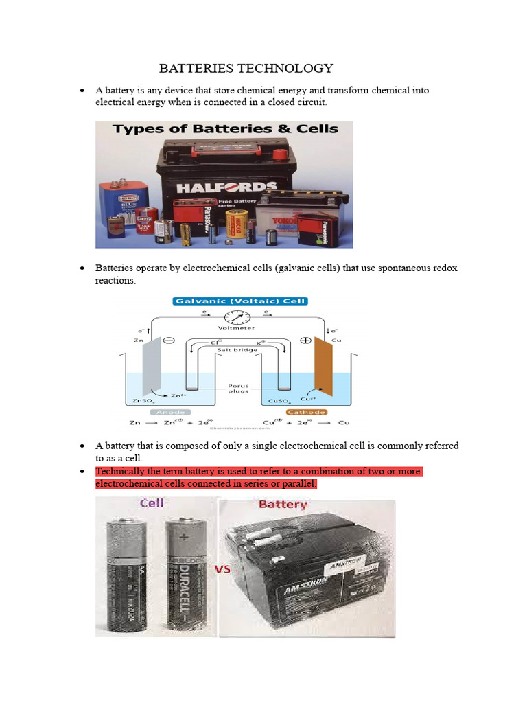 Battery Tecnology | PDF | Rechargeable Battery | Fuel Cell