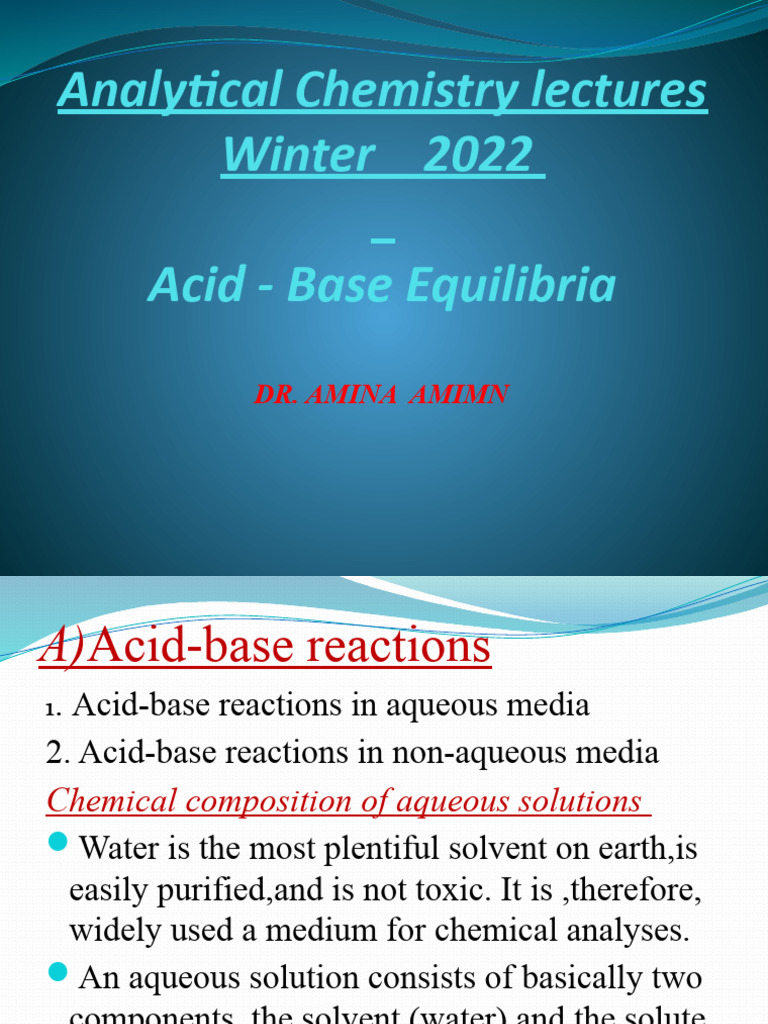 Acid - Base Reaction Lecture 2 | PDF | Acid | Ph