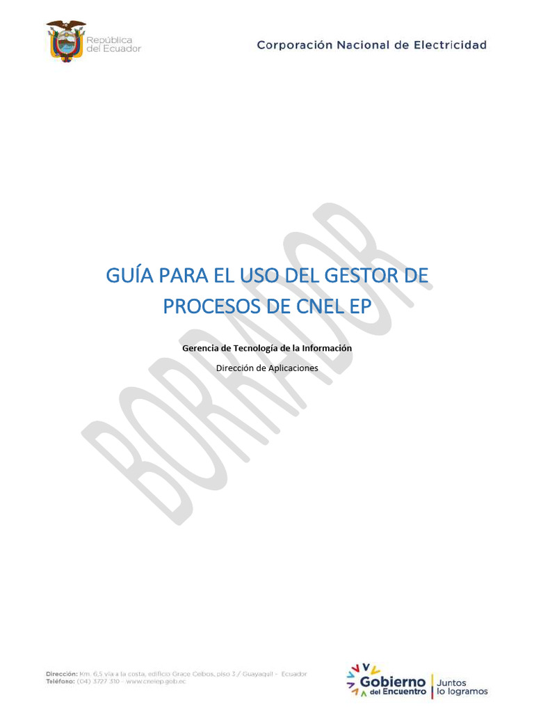Guía de Uso del Gestor de Procesos CNEL EP | PDF | Software | Informática