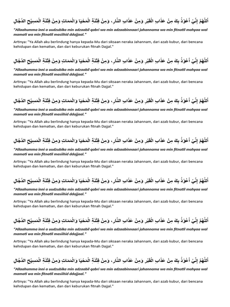 Doa Perlindungan dari Azab dan Fitnah | PDF