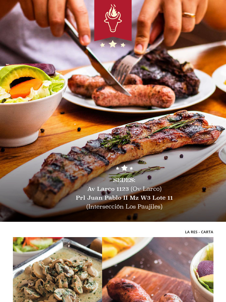 Carta de Parrillas y Carnes La Res | PDF | filete | Cerdo