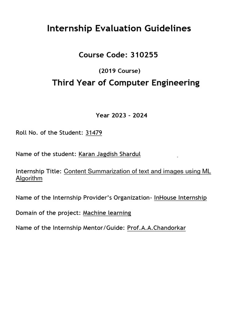 Updated - Final - SPPU - Internship - Evaluation Guidelines-Work - Book - 2023-2024-5 | PDF ...