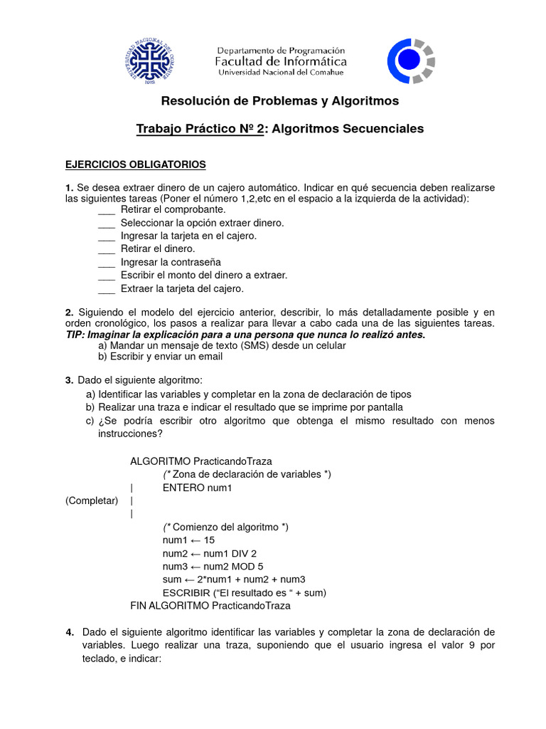 RPA TP2 Secuenciales | PDF | Algoritmos | Variable (informática)