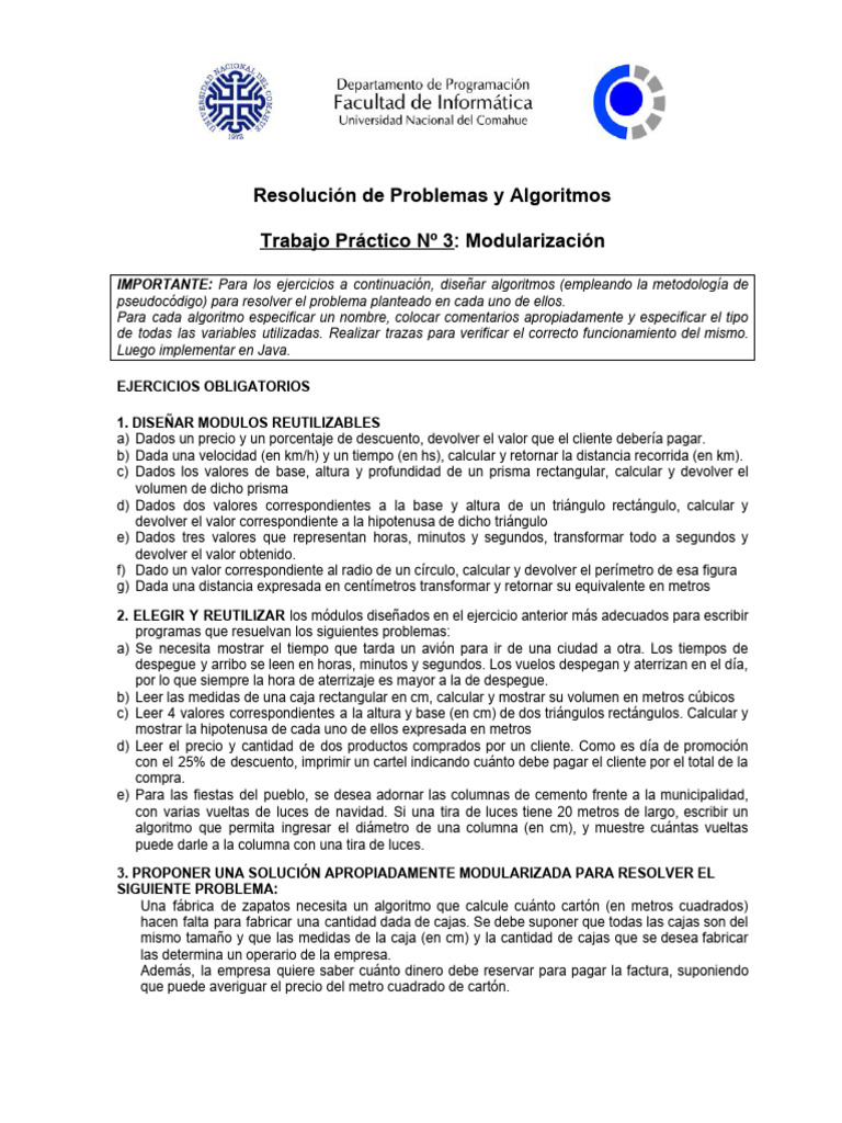 RPA TP3 Modularizacion | PDF | Algoritmos | Triángulo