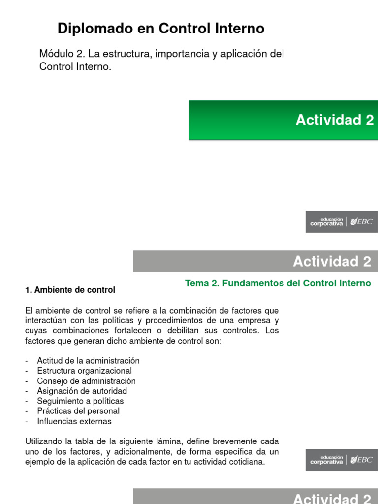 Actividad2 - Modulo2 - Control - Interno - 2014 Tarea | PDF | Riesgo | Business