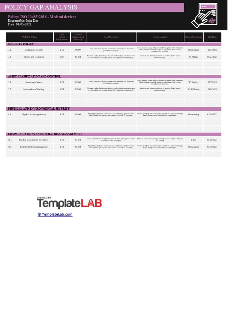 Policy Gap Analysis Template | PDF | Science & Mathematics