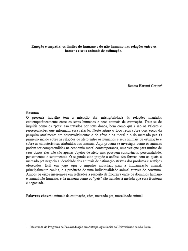 Renata Harumi Cortez Toma - 1020664 - 4206 - Corrigido | PDF | Cães | Humano