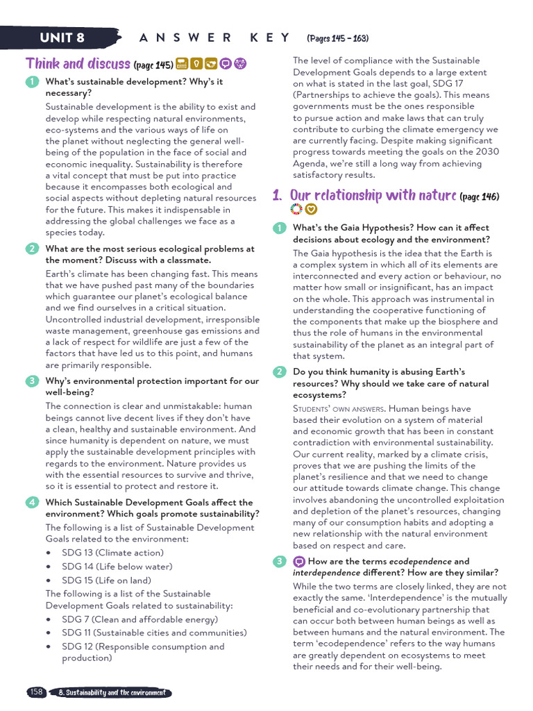sustainability _answer_key | PDF | Sustainability | Natural Environment