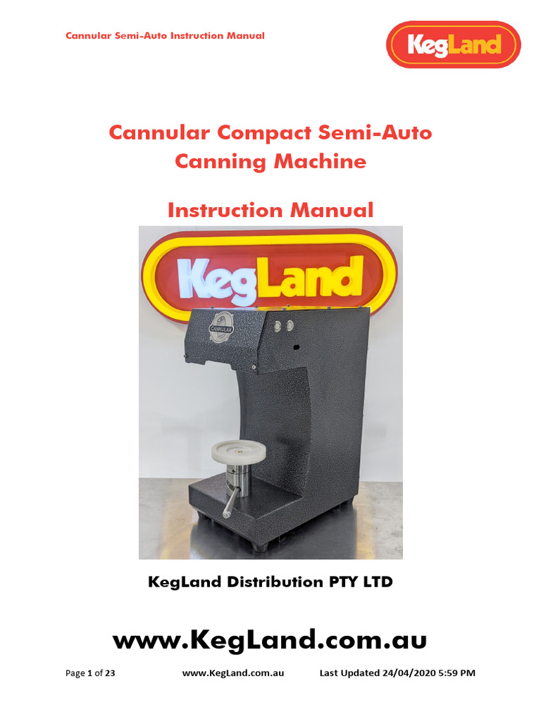 Cannular Semi-Auto Canning Guide | PDF | Nut (Hardware) | Screw