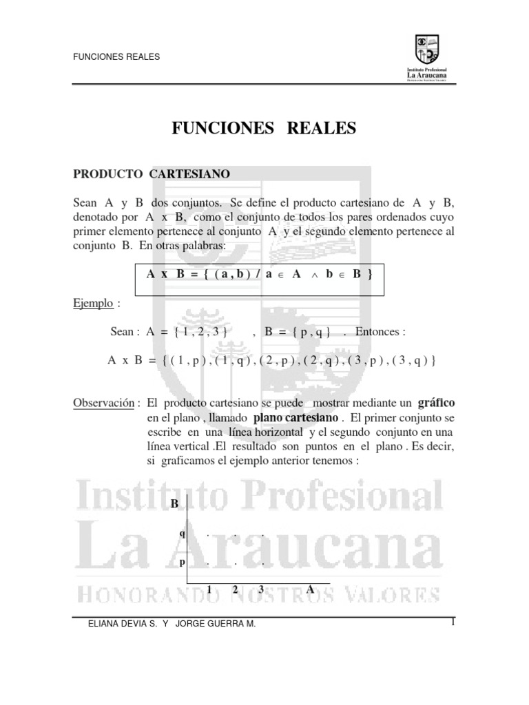 Funciones Reales | PDF | Función (Matemáticas) | Conjunto (Matemáticas)