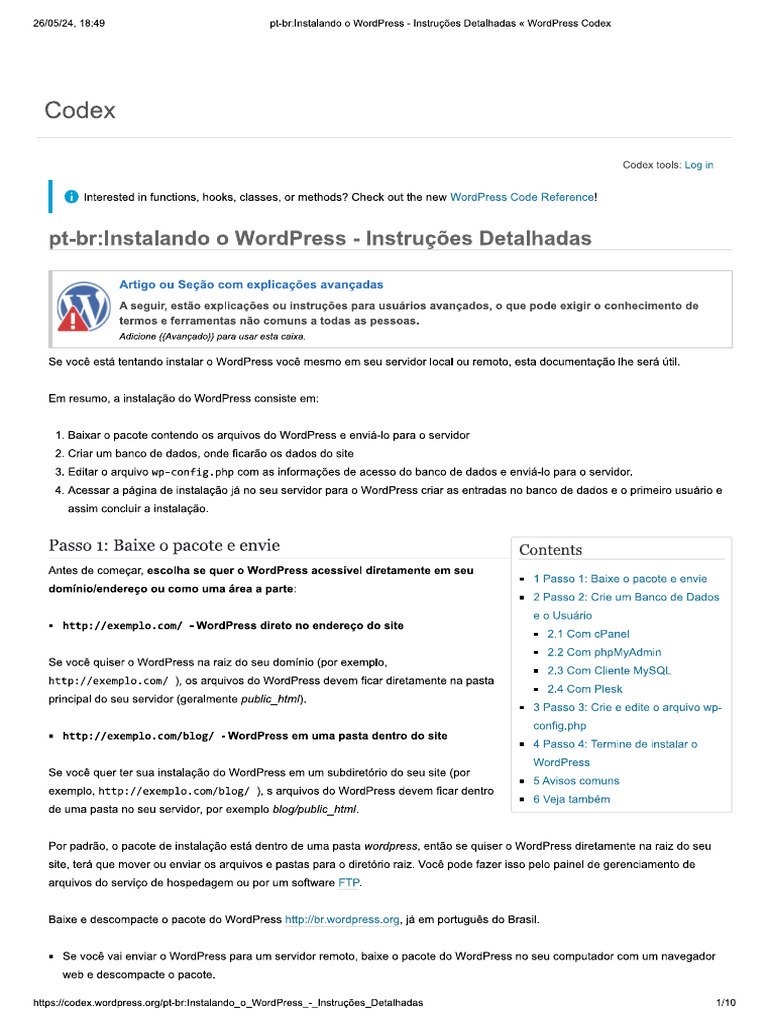 Instalando Wordpress Passo A Passo | PDF