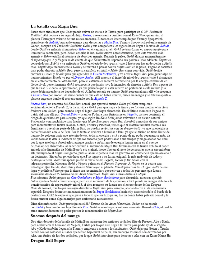 La Batalla contra Majin Buu | PDF | esfera del dragón
