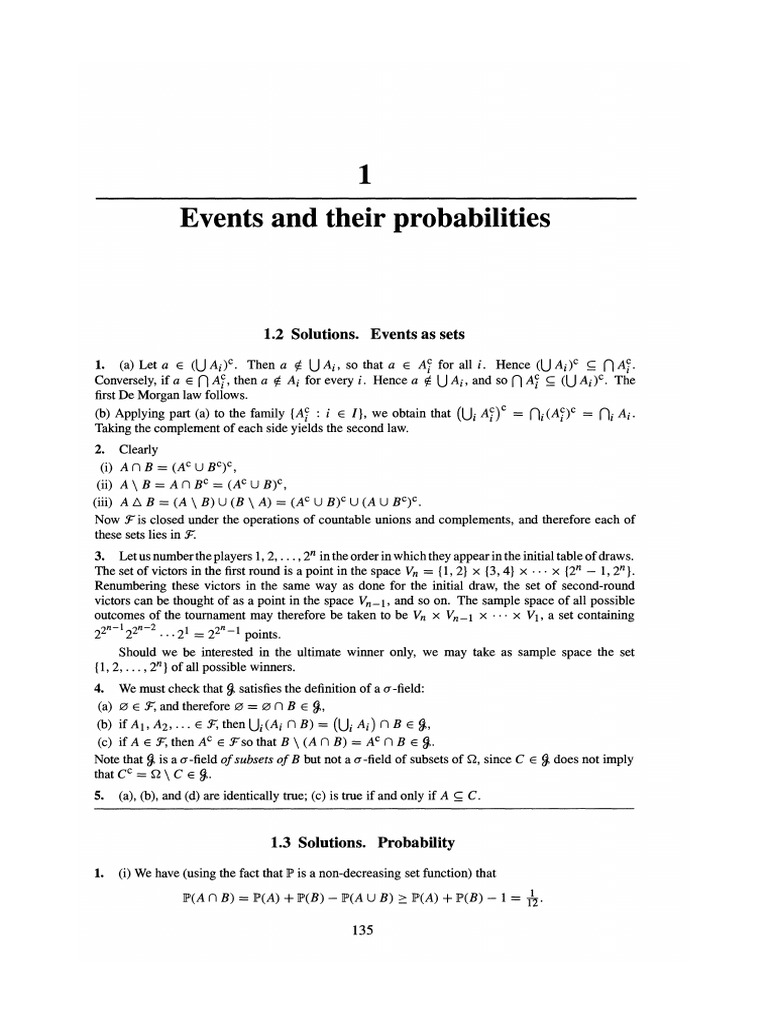 (Grimmett, David Stirzaker) Sol | PDF
