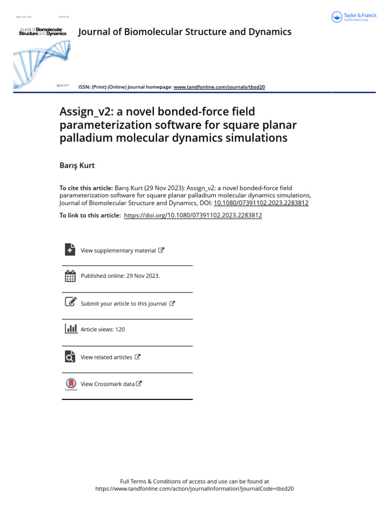 Assign V2 A Novel Bonded Force Field Parameterization Software For