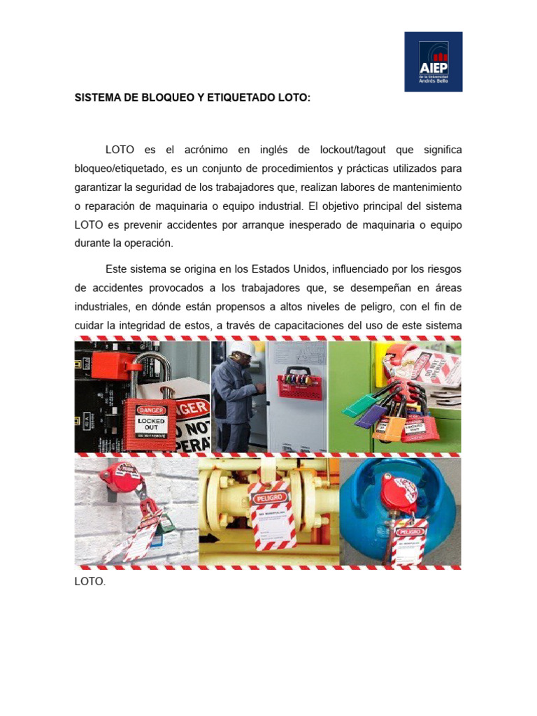 Sistema de Bloqueo y Etiquetado Loto | PDF