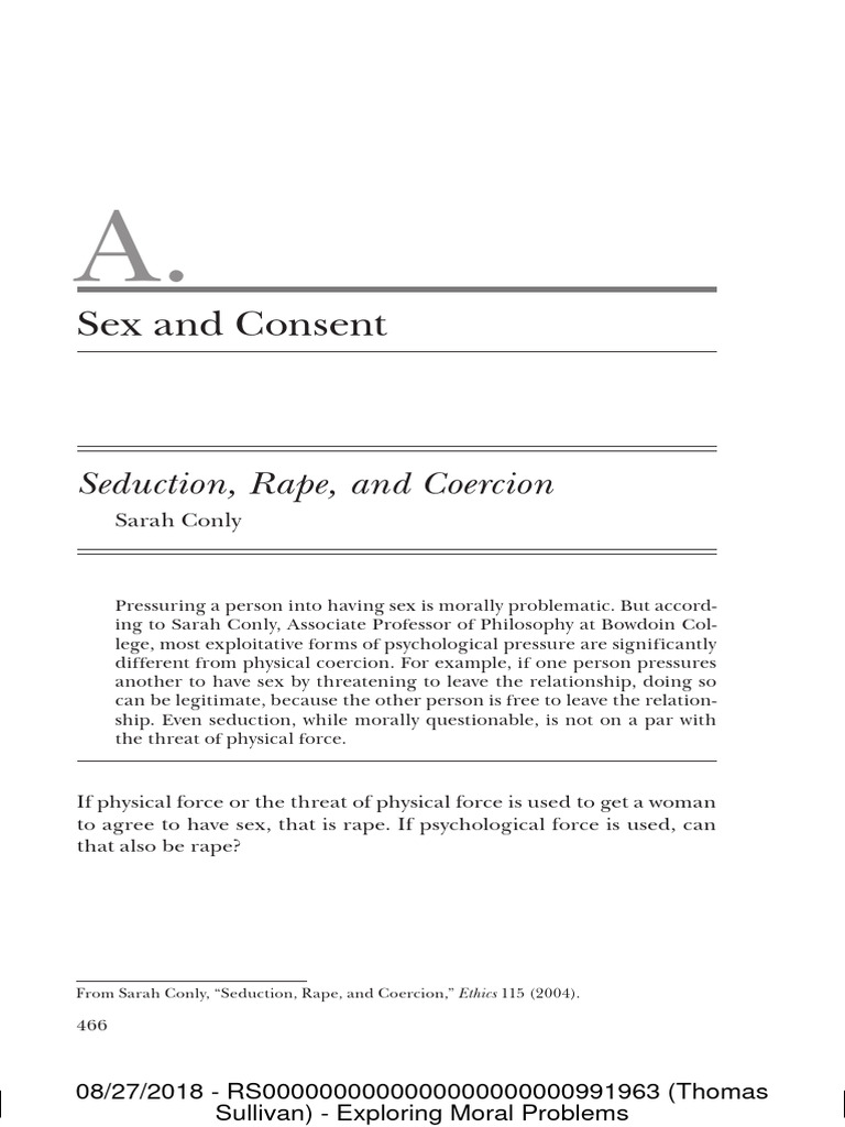 Understanding Sexual Coercion and Consent | PDF | Rape | Coercion