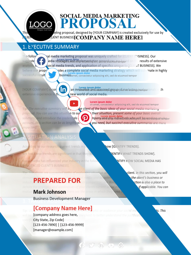 Social Media Marketing Proposal Template | PDF | Social Media | Popular Culture & Media Studies