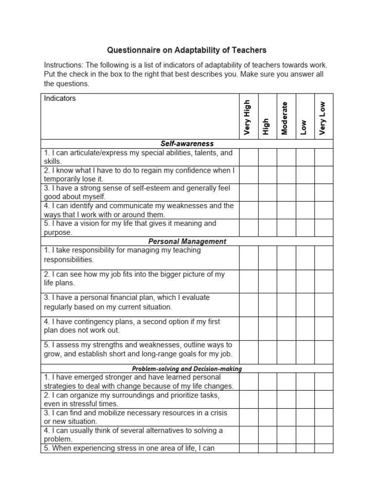 Questionnaire 2 and References | PDF | Anxiety | Fear