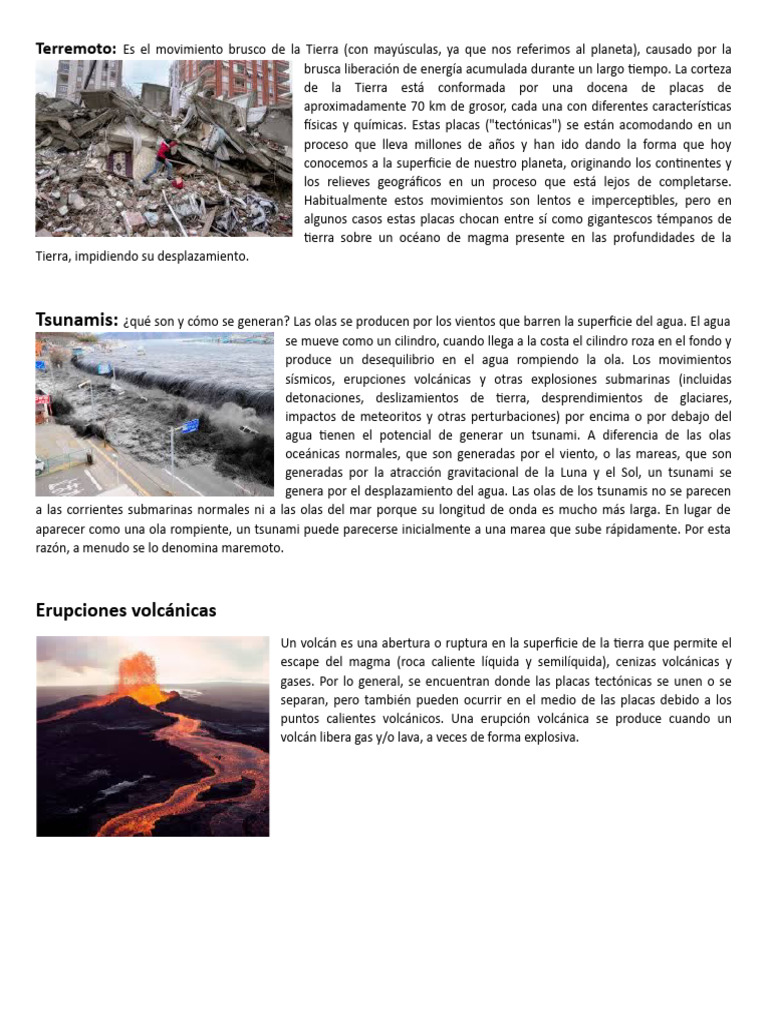 Fenomenos Naturales | PDF | Tsunami | Volcán