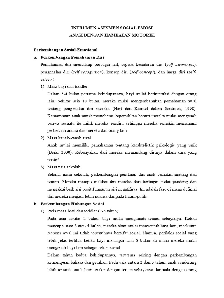 Intrumen Asesmen Sosial Emosi Adhm | PDF | Kesehatan Holistik