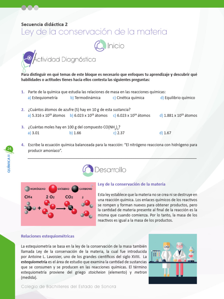Elaborar Secuencia 2 Ley de La Conservacion de La Materia. | PDF ...