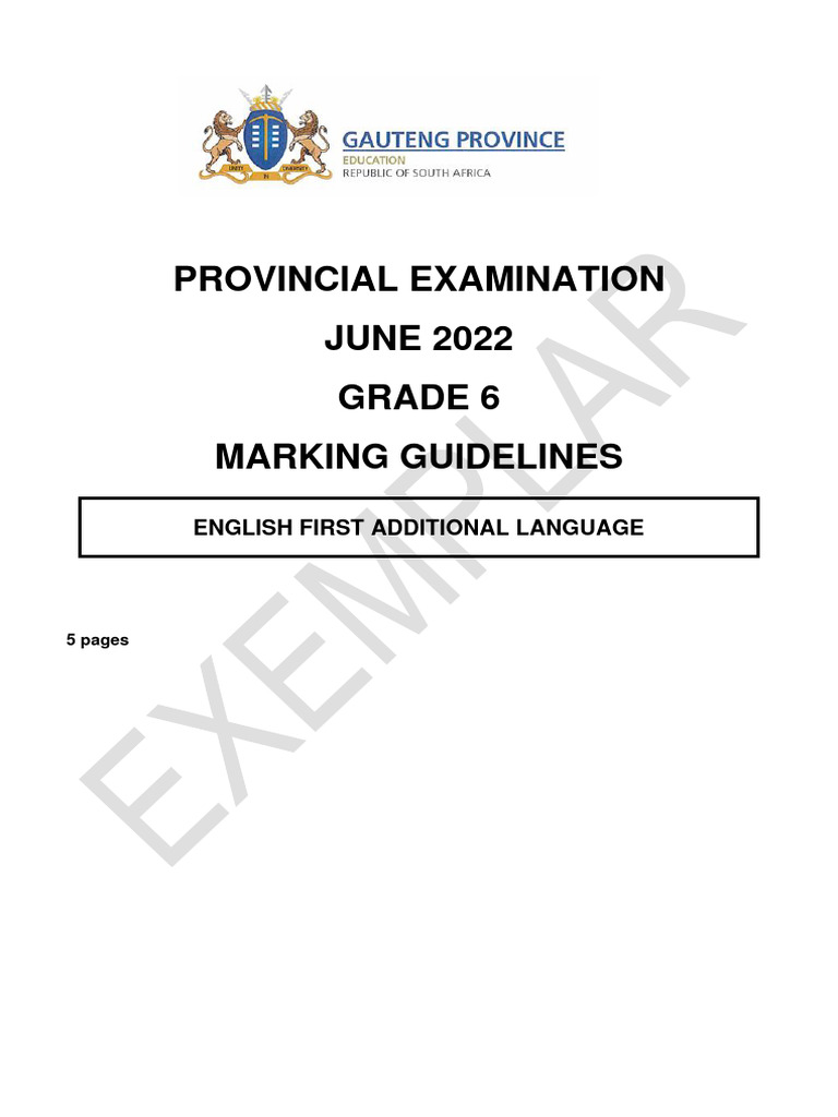 Gr6 ENG (FAL) June 2022 Possible Answers | PDF | Mars | Planets