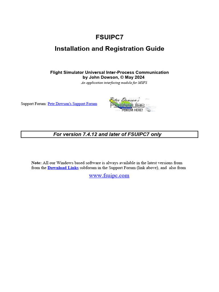 Installing and Registering FSUIPC7 | PDF | Installation (Computer ...