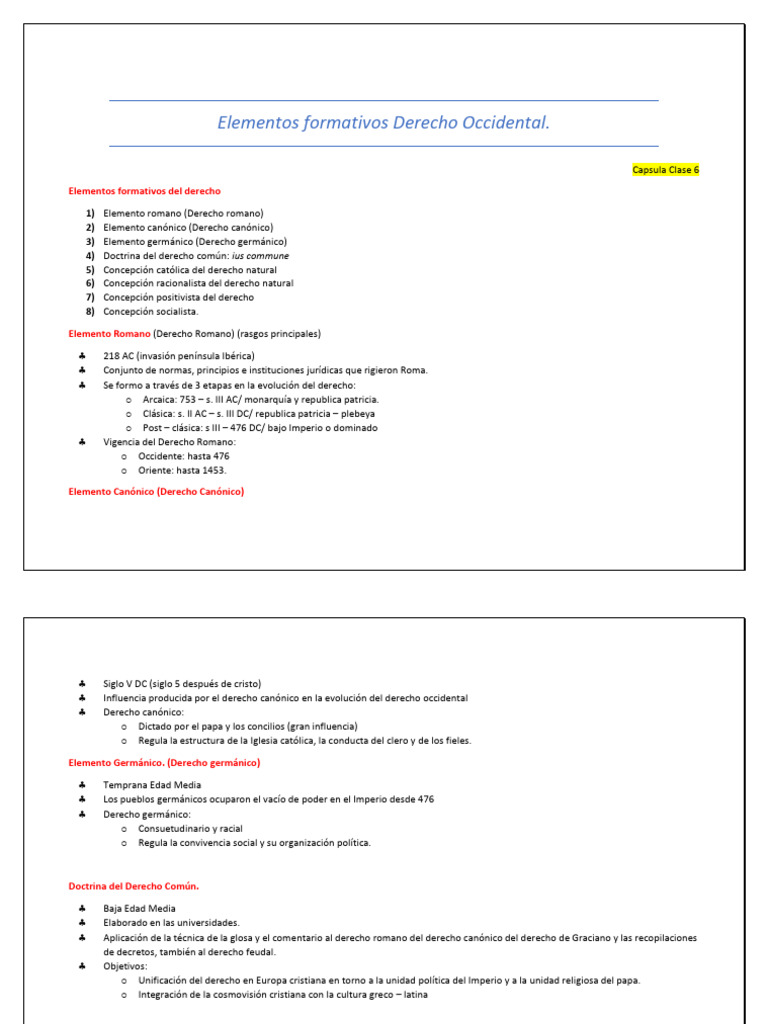 Capsula Clase 6 Elementos Formativos Derecho Occidental H I I J