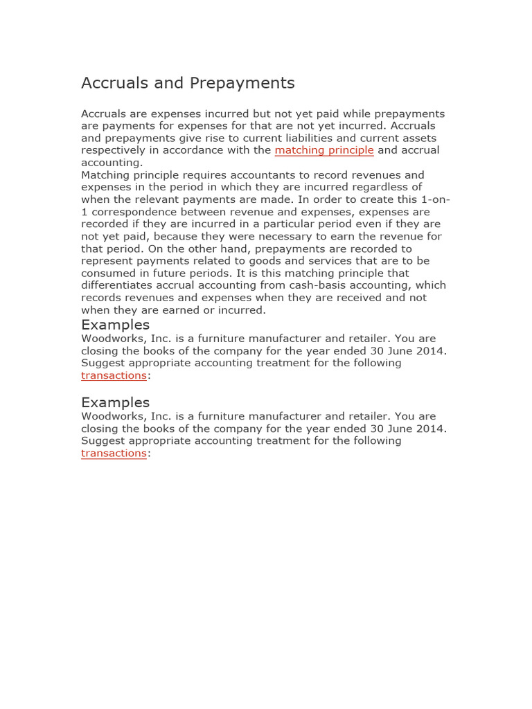 Accruals and Prepayments | PDF | Financial Services | Financial Accounting