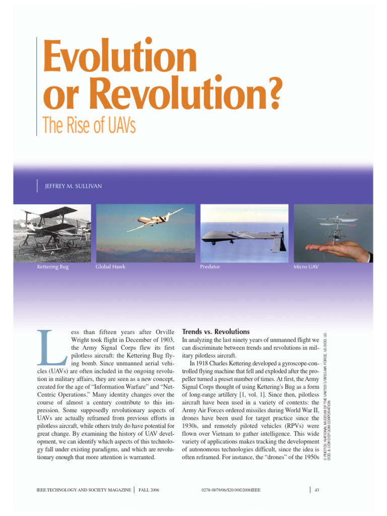 Sullivan 2006 Evolution or Revolution The Rise of UAVs-2 | PDF ...