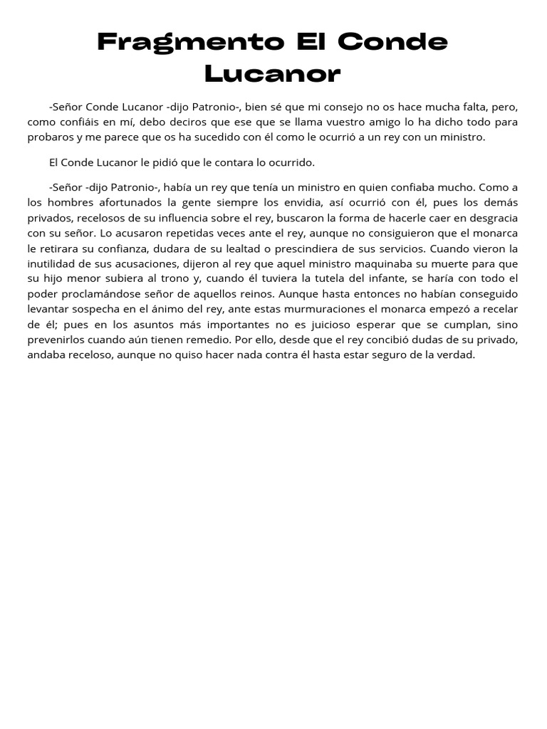Fragmento El Conde Lucanor | PDF | Historia | Religión y espiritualidad