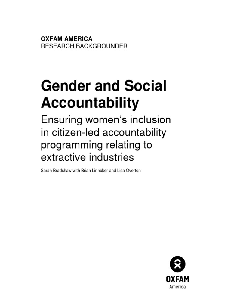 Research Backgrounder Gender and Social Accountability Final | PDF | Gender | Gender Studies