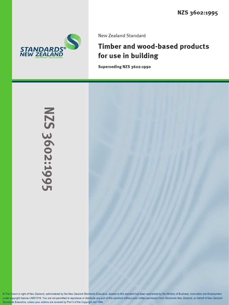 NZS 3602 (1995) Timber and Wood Based Products For Use in Buildings ...
