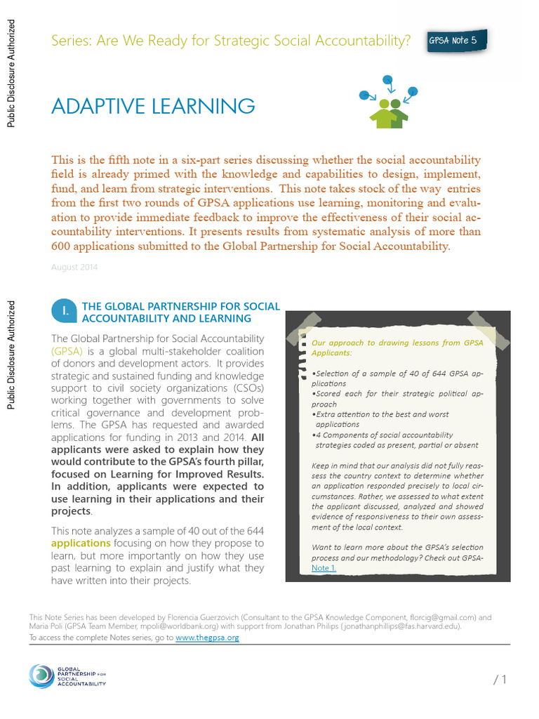 5th Note in Six-Part - Adaptive Learning | PDF | Knowledge | Accountability