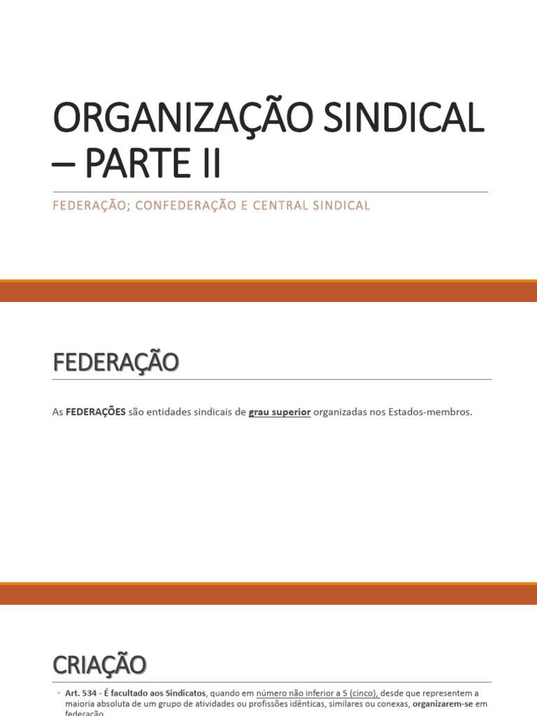 Estrutura e Funções das Entidades Sindicais | PDF | Sindicato ...