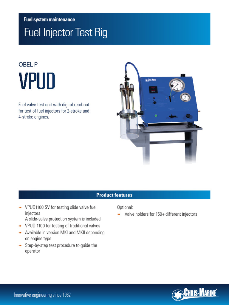 Fuel Injector Test Rig VPUD | PDF | Fuel Injection | Engines