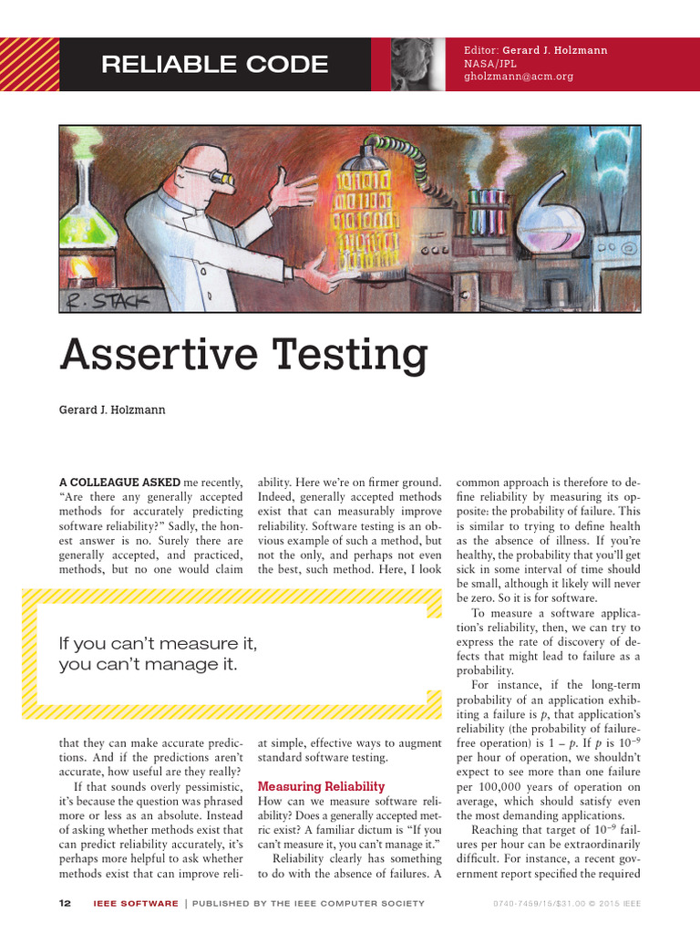Assertive Testing Reliable Code | PDF | Reliability Engineering ...