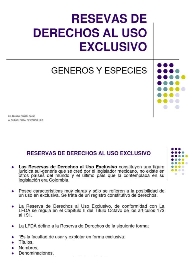 Reservas de Derechos al Uso Exclusivo | PDF