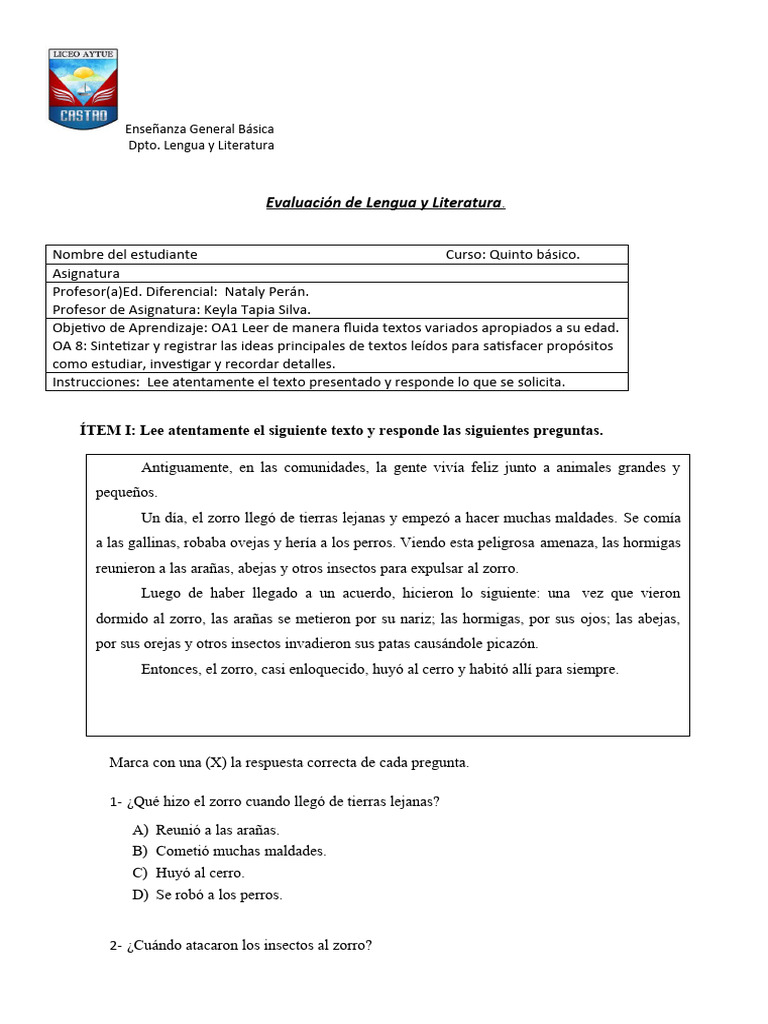 Prueba Quintos. | PDF | Perú