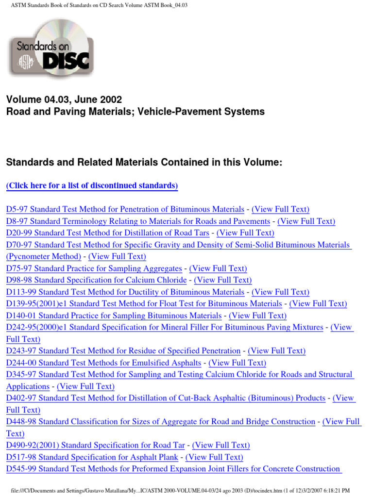 Astm d3515-01 Standart Specif Hma | PDF | Road Surface | Concrete