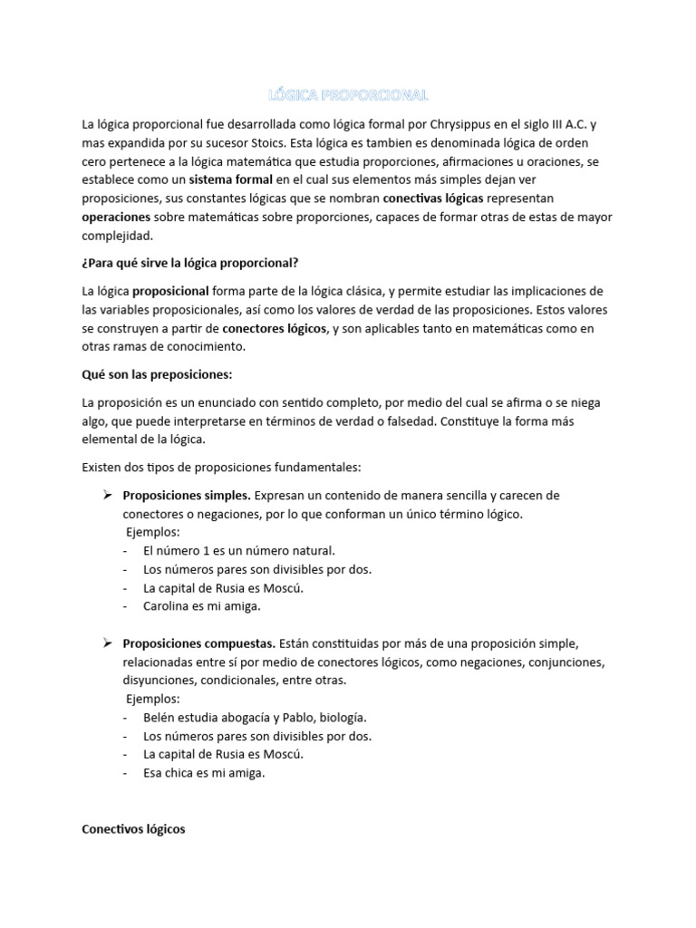 Guia LOGICA PROPOCICIONAL | PDF | Proposición | Sintaxis (Lógica)